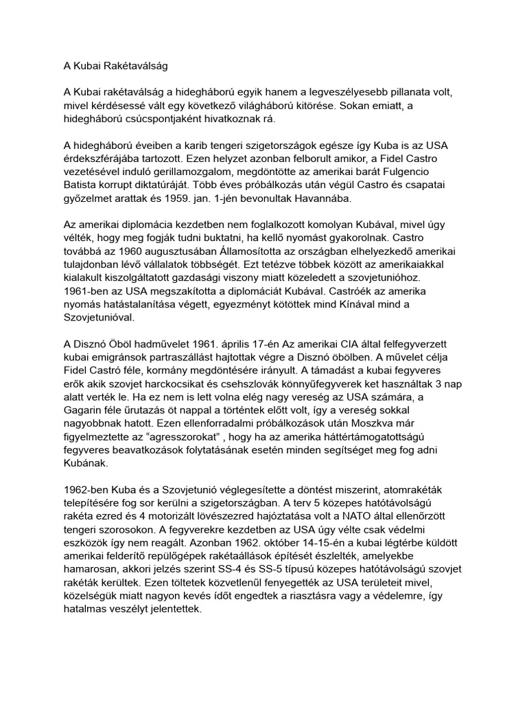 A Kubai Rakétaválság | PDF
