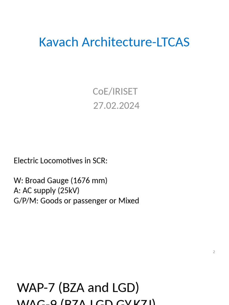 Kavach Architecture LTCAS 29.01.24 | PDF | Rail Transport | Rail Infrastructure