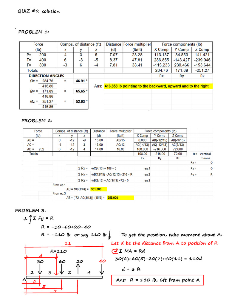 Quiz 2 Mech 1 | PDF