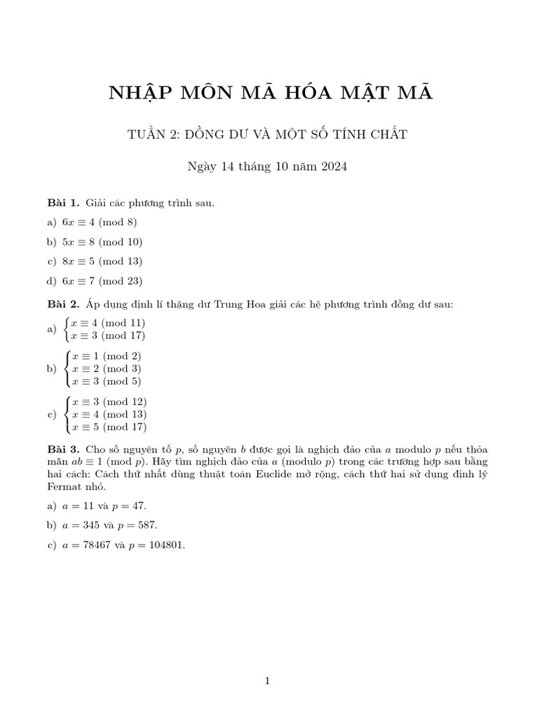 Bai Tap Tuan 2 | PDF