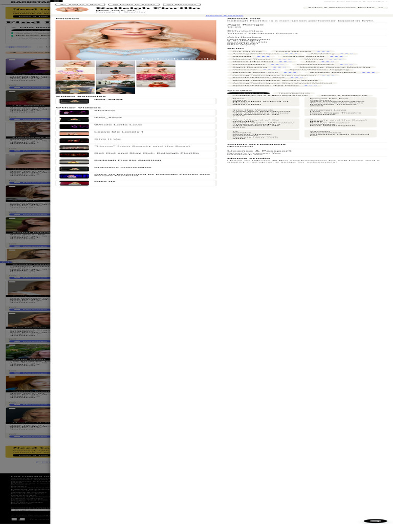 Talent Database Find Local Actors For Hire Backstage 3 | PDF