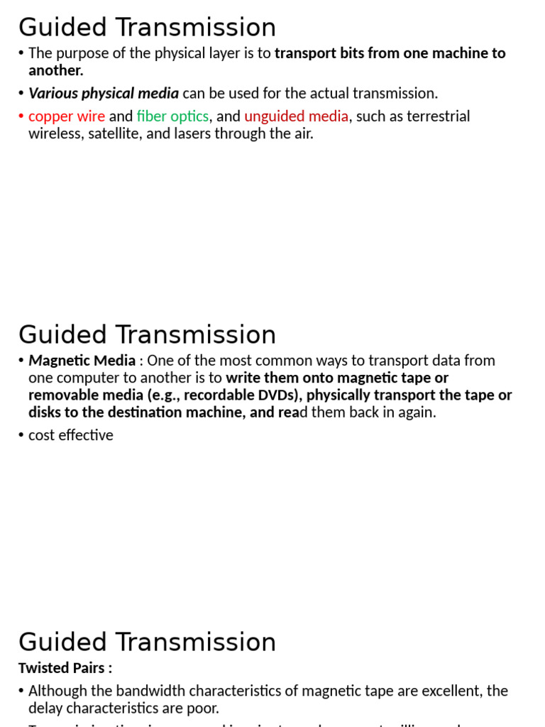 Guided Transmission Media | PDF | Coaxial Cable | Transmission Medium