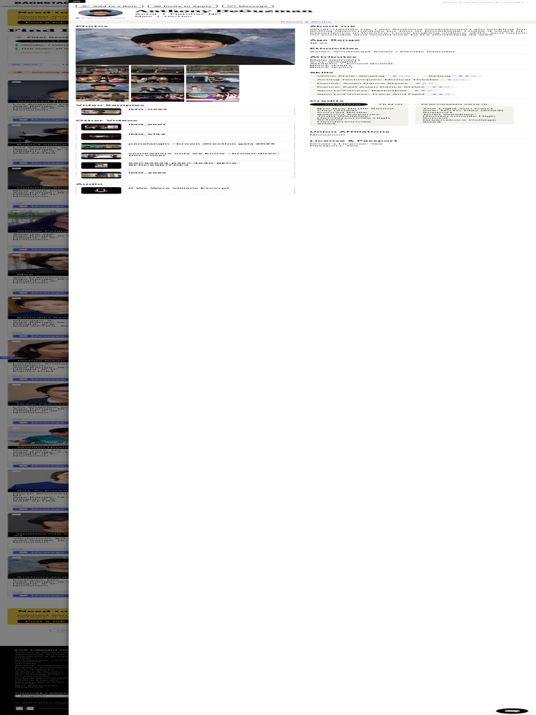 Talent Database Find Local Actors for Hire Backstage 4 | PDF | Entertainment