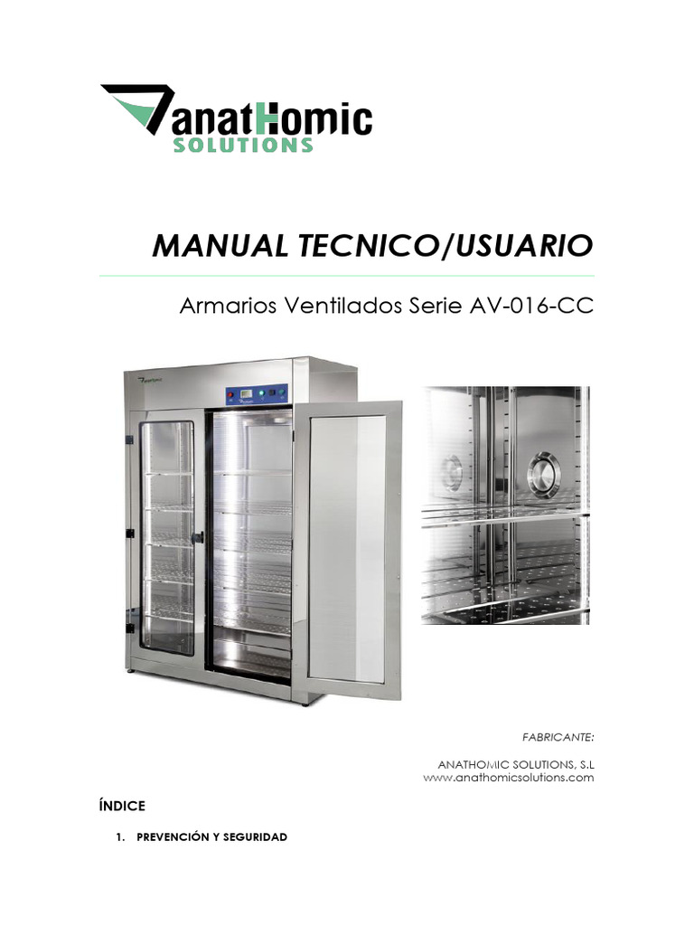 Anatomic Solutions Manual Armario Ventilado | PDF | Acero inoxidable ...