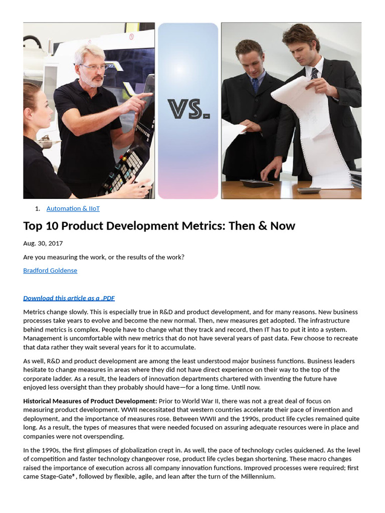 Top 10 Product Development Metrics_Then & Now_2017 | PDF | Research And ...