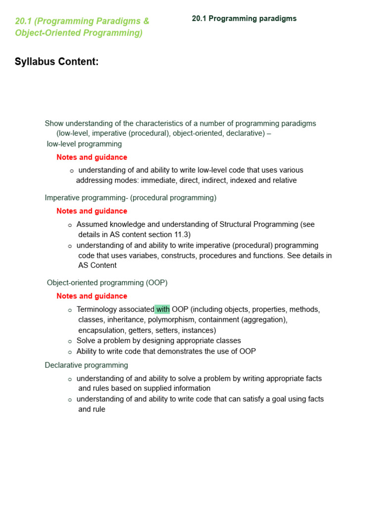 20.1 PP & Oop by Sir Sikandar | PDF | Class (Computer Programming) | Object Oriented Programming