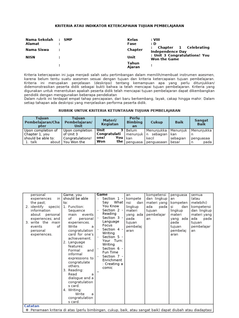 KKTP Chapter 1 Unit 3 | PDF