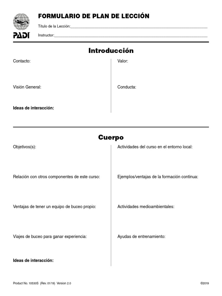 10S Formulario de Plan de Lección | PDF