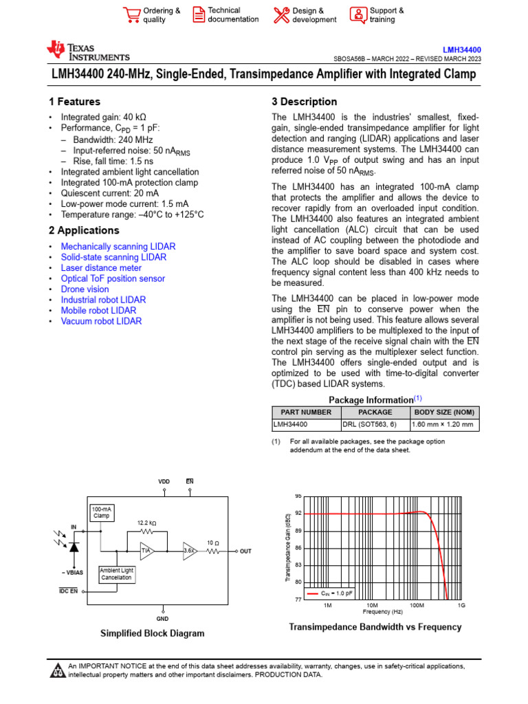 lmh34400 | PDF | Amplifier | Electrostatic Discharge