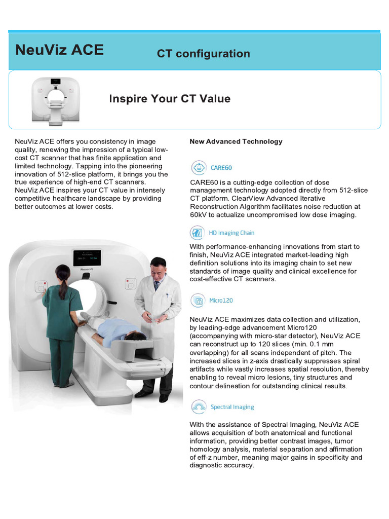 CT - NeuViz ACE - VMC - Technical Brochure | PDF
