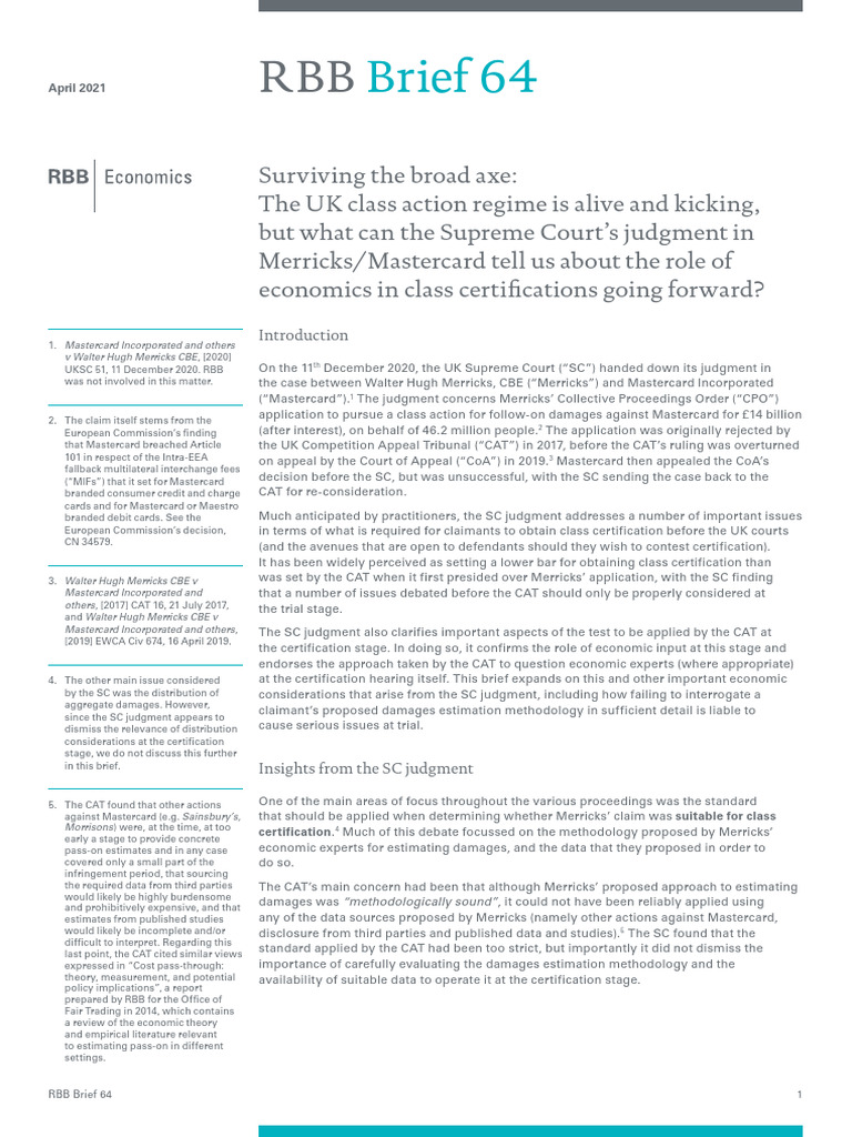 1666964519-rbb b64 Brief v5 | PDF | Methodology | Damages