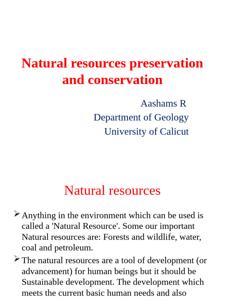 Natural Resources Preservation and Conservation | PDF | Soil | Agriculture