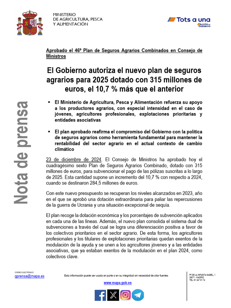 241223cm46plansegurosagrarioscombinados tcm30-698130 | PDF ...