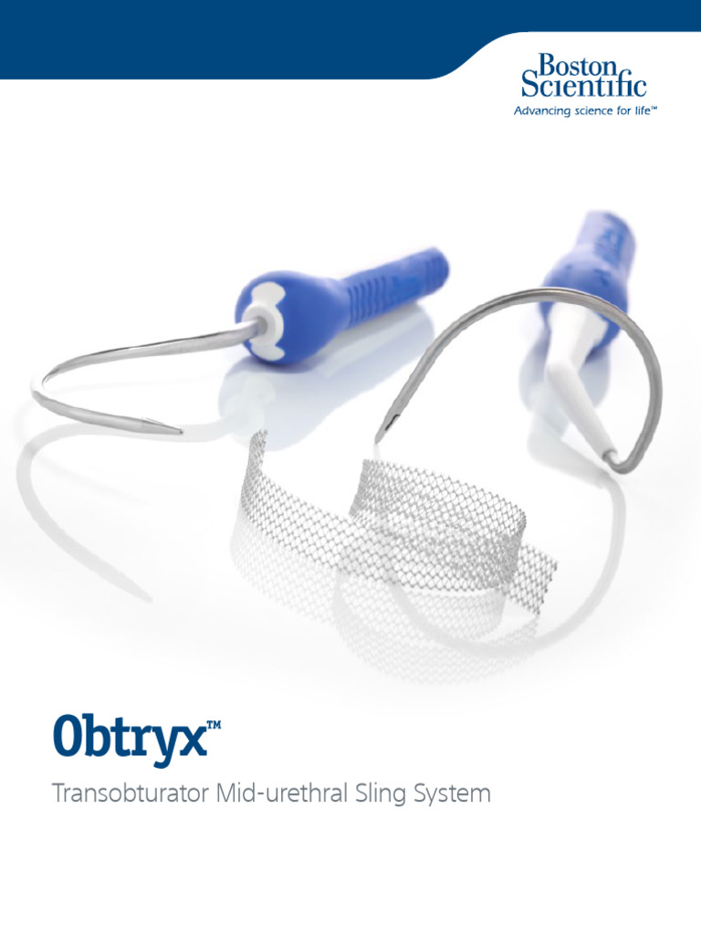 Obtryx Transobturator Mid Urethral Sling System | PDF | Surgery ...