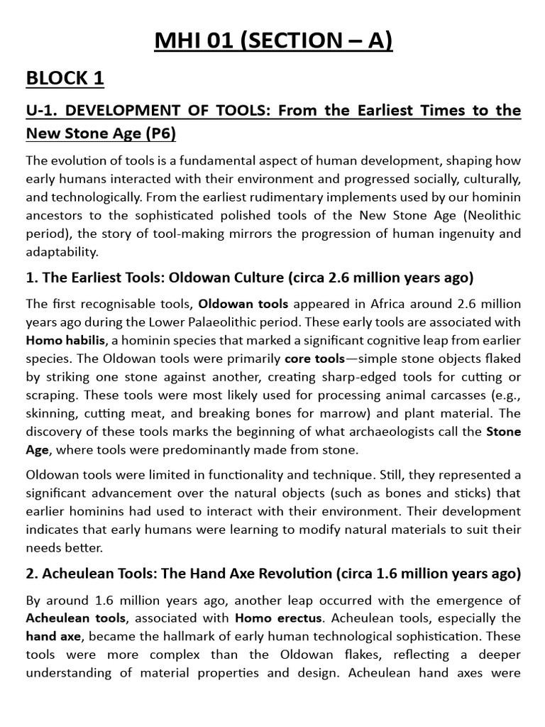 MHI 01 (Section - A & B) | PDF | Pastoralism | Domestication