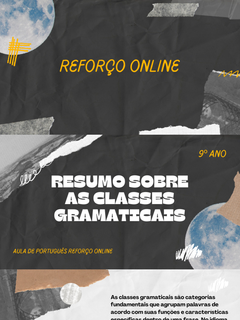 Resumo Sobre As Classes Gramaticais | PDF | Pronome | Classe gramatical