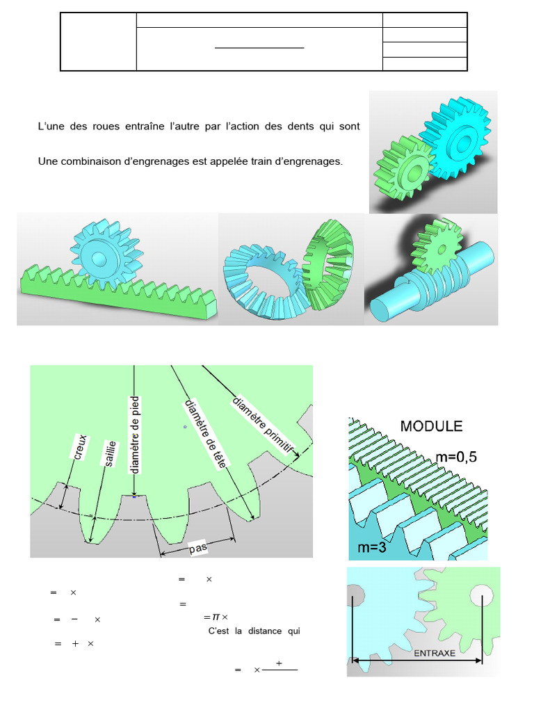 2 Cours Sur Les Engrenages | PDF | Engrenage | Géométrie euclidienne