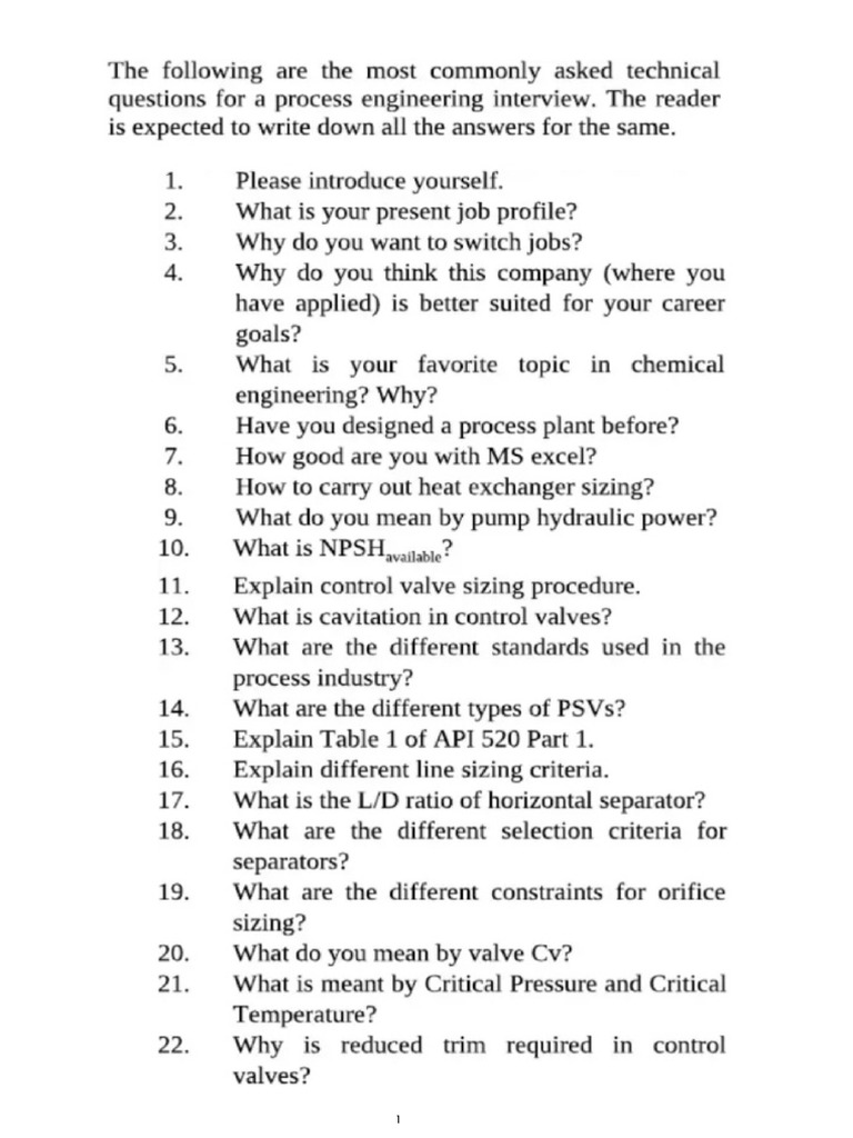 Process Design Questions | PDF