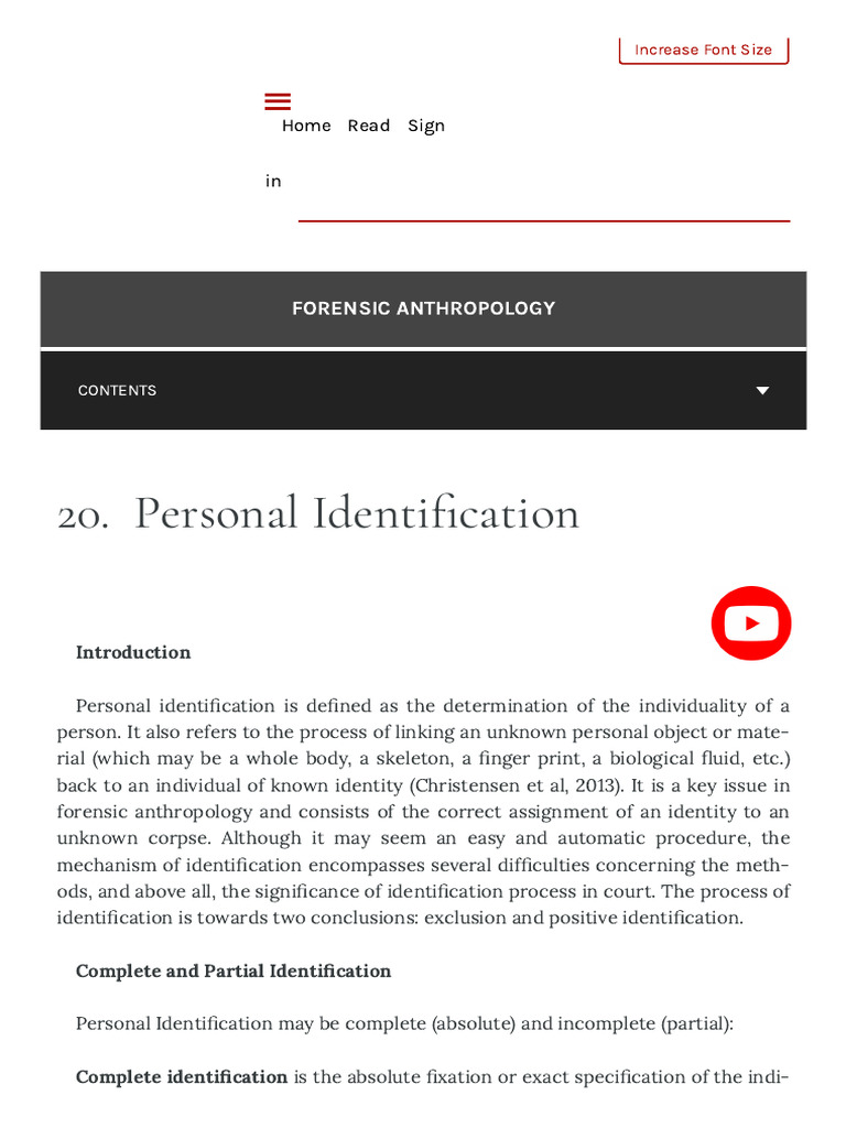 Unit - 6 - Personal Identification | PDF | Fingerprint | Blood Type