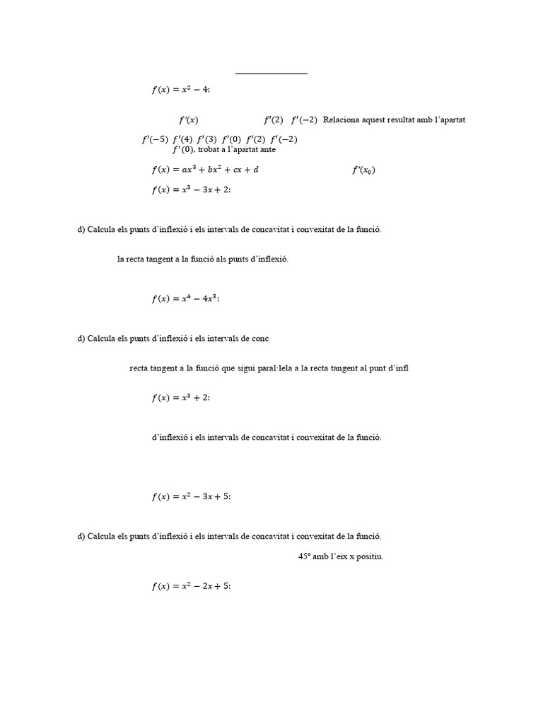 1 - Exercicis DERIVADES Sagrat Cor | PDF
