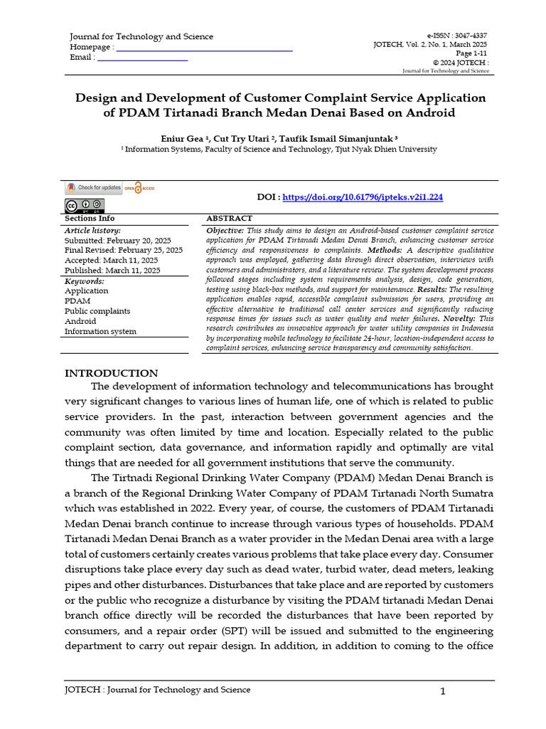 JOTECH Design+and+Development+of+Customer+Complaint | PDF | Android ...