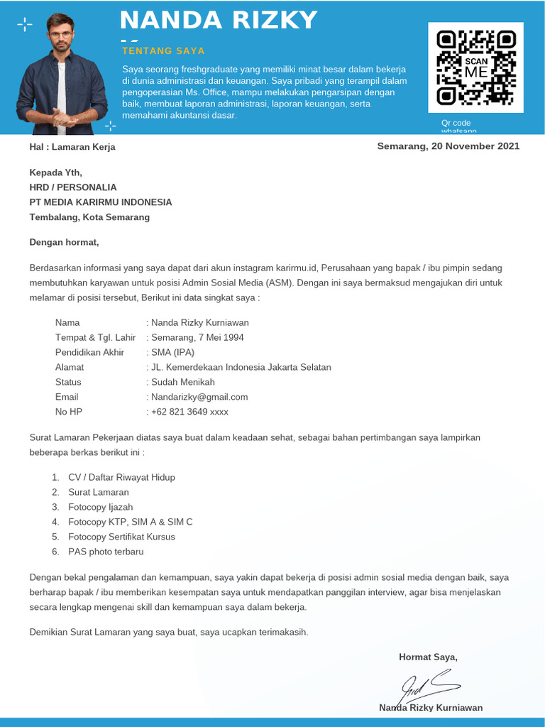 Bonus Template Surat Lamaran Bonus Baru | PDF