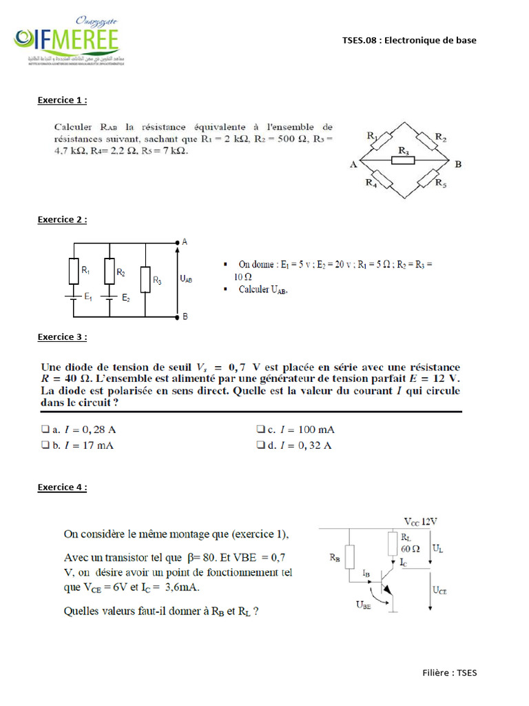 Electronique de Base Formative | PDF