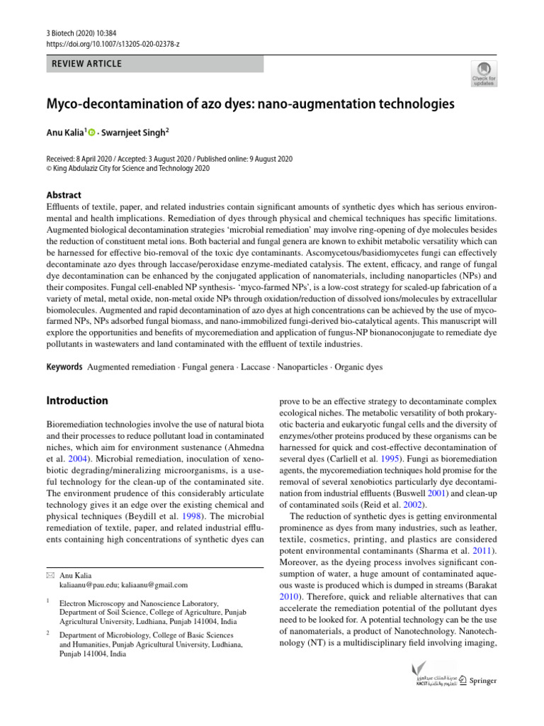 Dye Remediation | PDF | Fungus | Dye