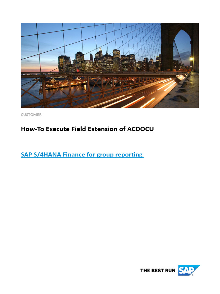 How To Execute Field Extension of ACDOCU - 1909 - V6 | PDF | Data ...