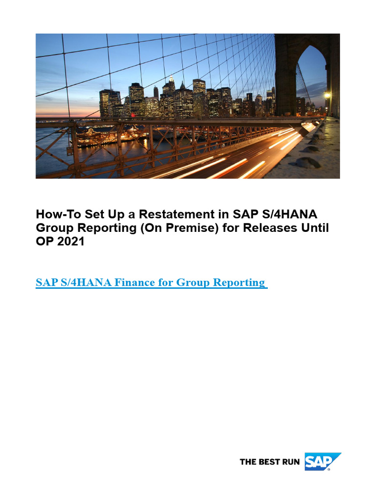 How To Set Up A Restatement - 2021 and Lower Releases | PDF ...
