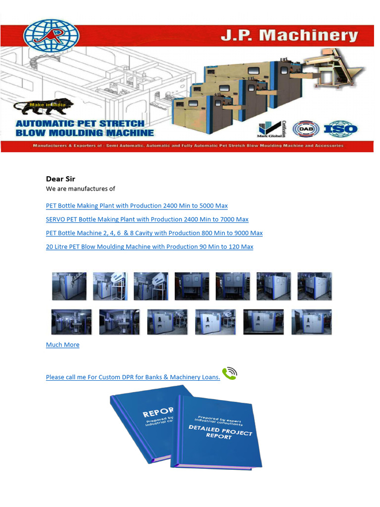 JP Machinery: PET Blowing Solutions | PDF