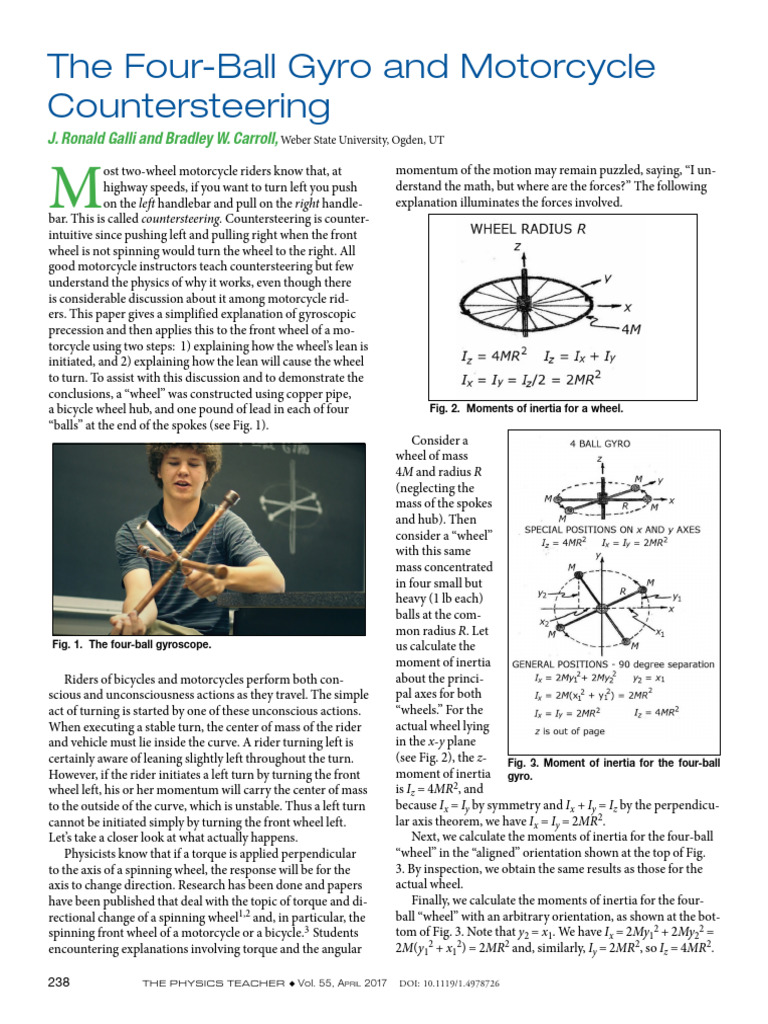Motorcycle Countersteering Physics | PDF | Gyroscope | Rotation