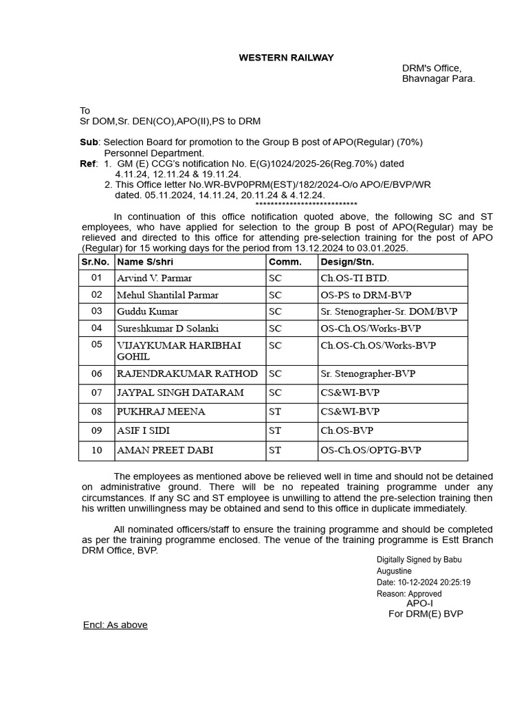 Pre_Selection Training_APO (1) | PDF | Industrial Relations | Private Law