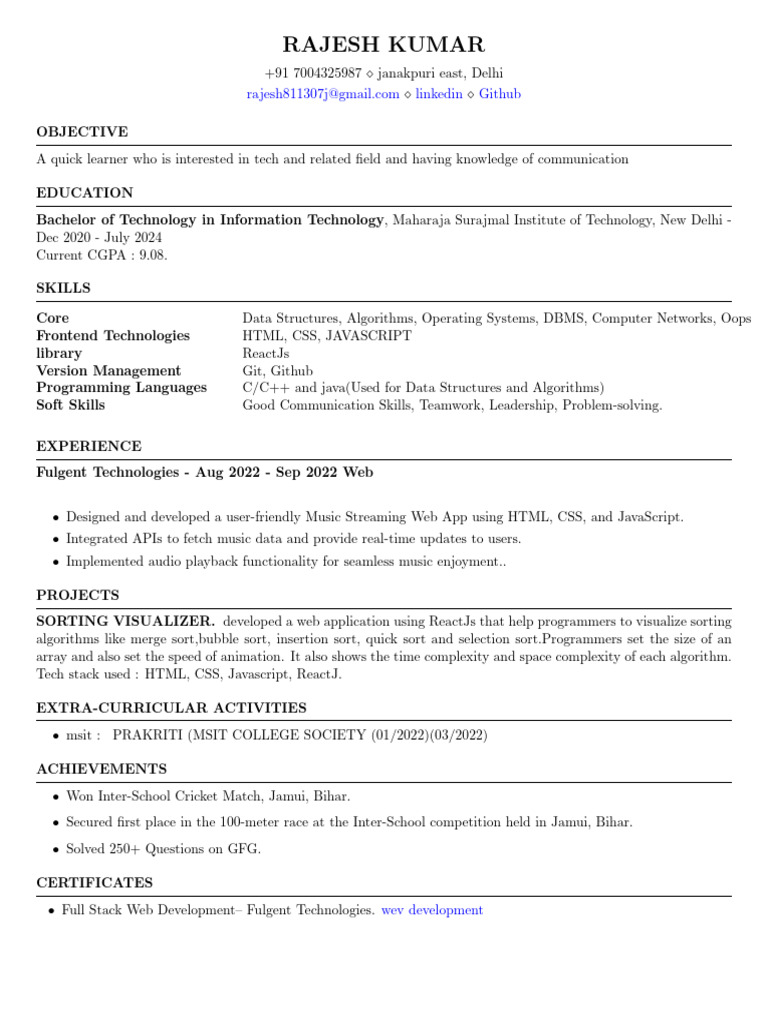 Resume Rajesh (1) | PDF
