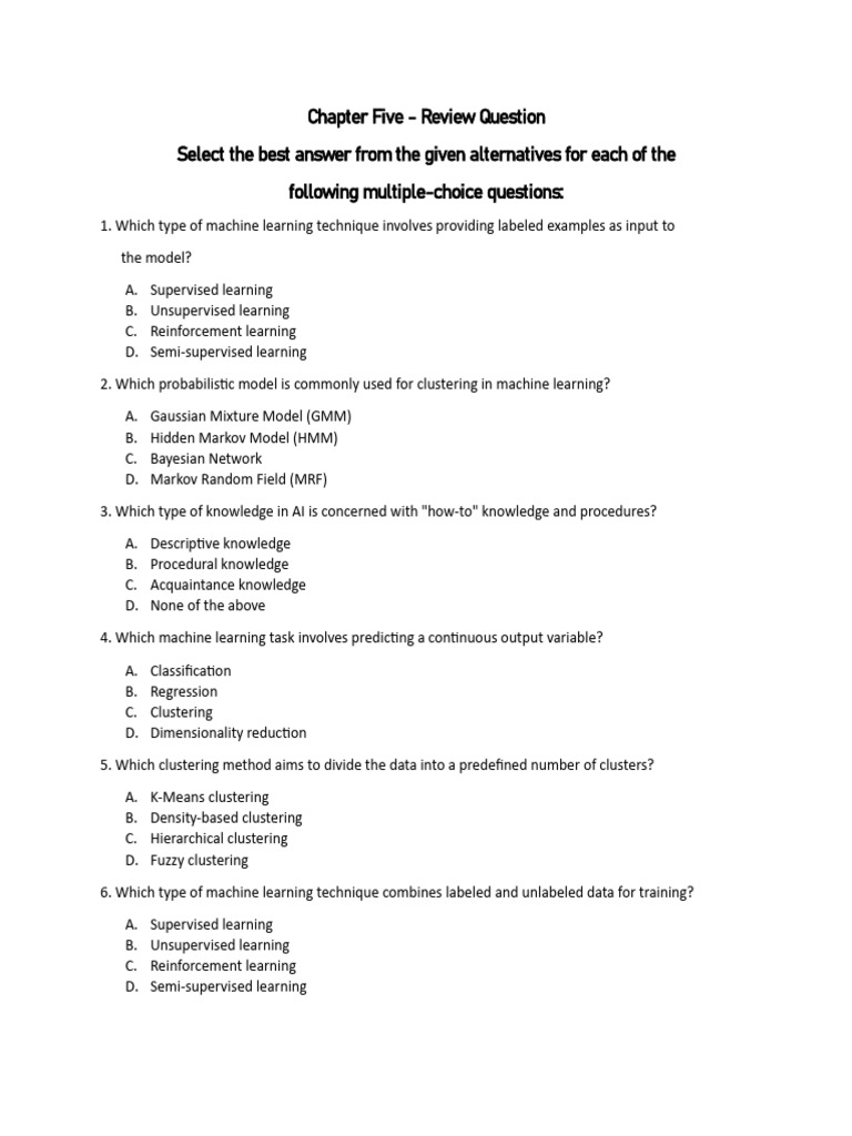 Ch5- Review Question | PDF | Machine Learning | Deep Learning