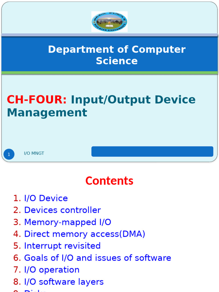 Chaptet Four Input Output | PDF | Input/Output | Hard Disk Drive