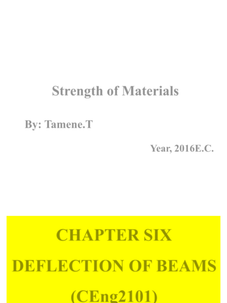 Chapter-6 (Deflection of Beams) | PDF | Beam (Structure) | Bending
