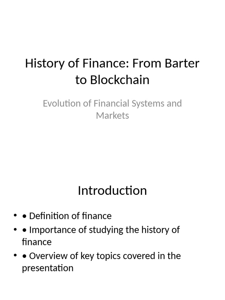 Finance History Presentation | PDF