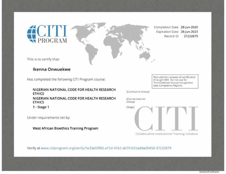CITI Research Certificate | PDF