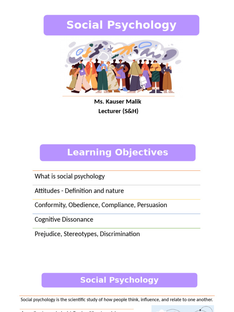 Lecture 5 - Social Psychology | PDF | Attitude (Psychology) | Social ...