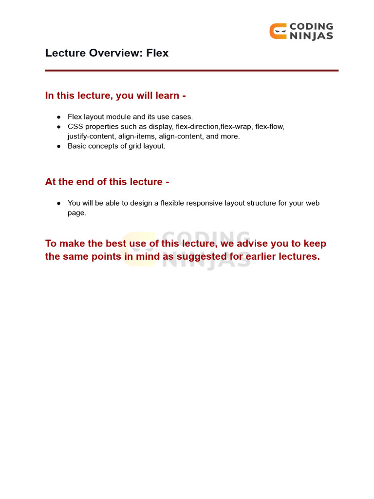 01-Lecture Overview - Flex | PDF