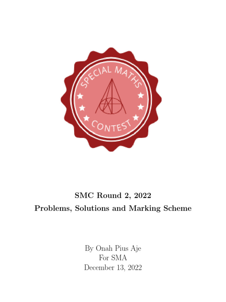Special Maths Contest 2022 Second Round Solutions | PDF | Triangle ...