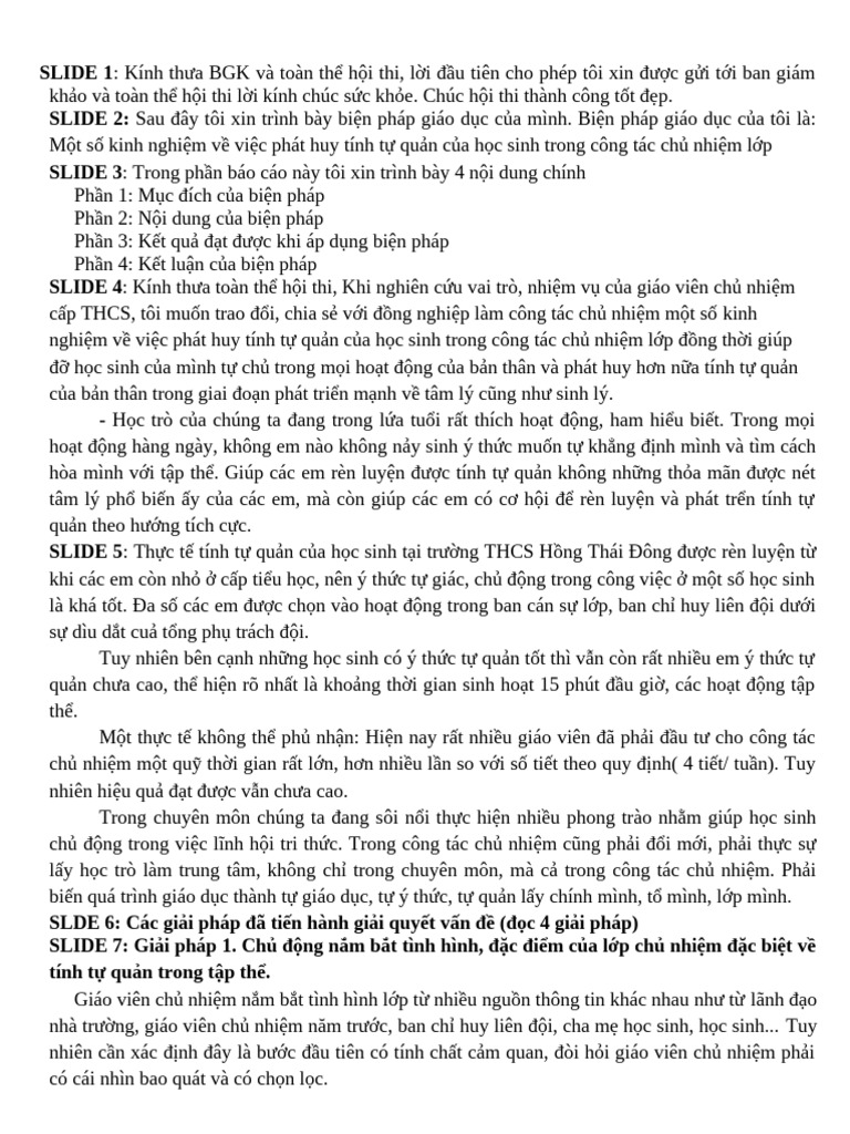 Báo cáo GVCN giỏi | PDF