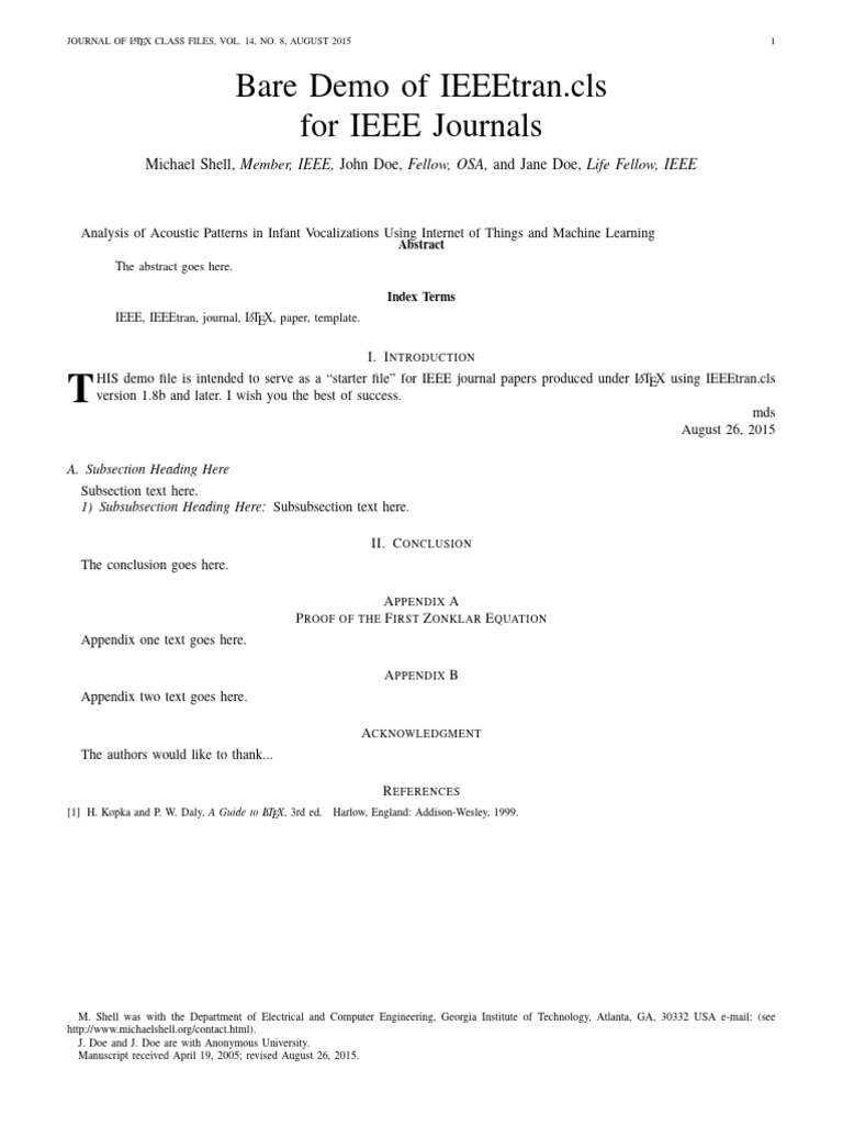 One Column IEEE Journal Article 1 | PDF