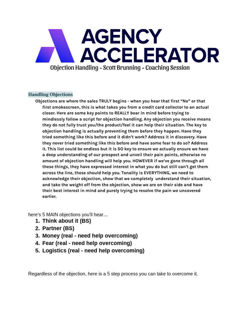 Mastering Objection Handling in Sales | PDF | Entrepreneurship