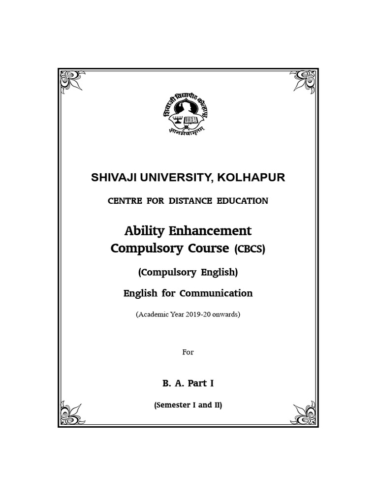 B. A. Part-I Compulsory English Semester I | PDF | Grammatical Tense ...