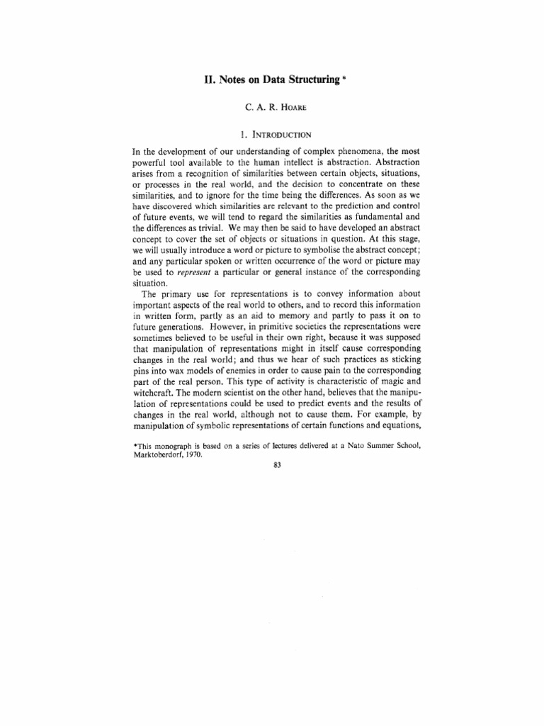 Notes On Data Structuringhoare Pdf Data Type Computer Programming