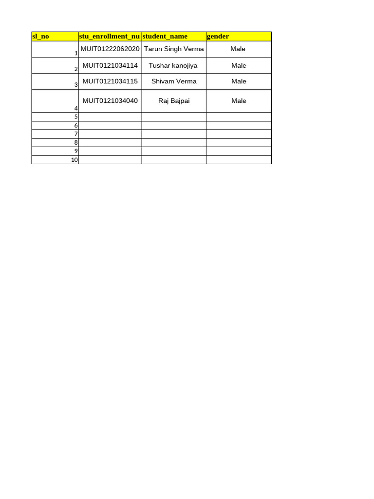 Student Master Data Template1 | PDF