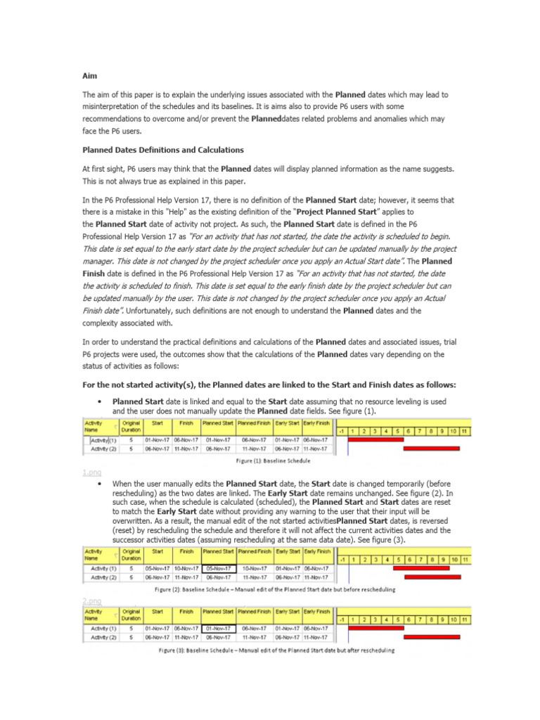 Planned Start & Finish Date | PDF | Computing