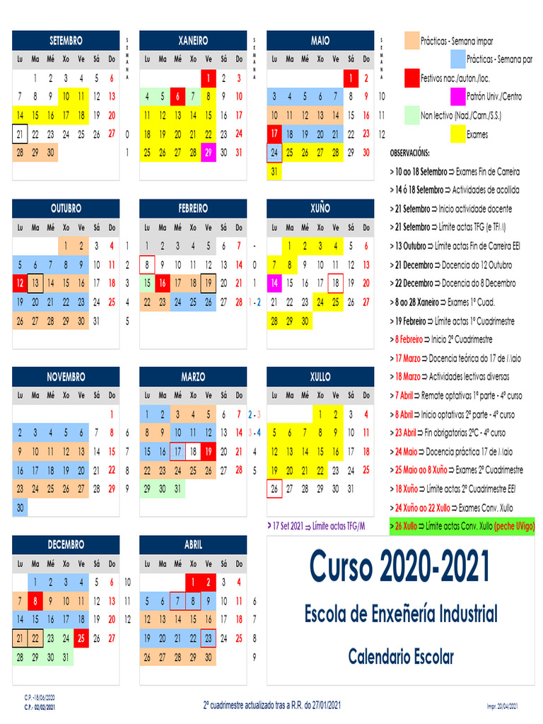 EEI - Calendario 2020-2021 GL | PDF